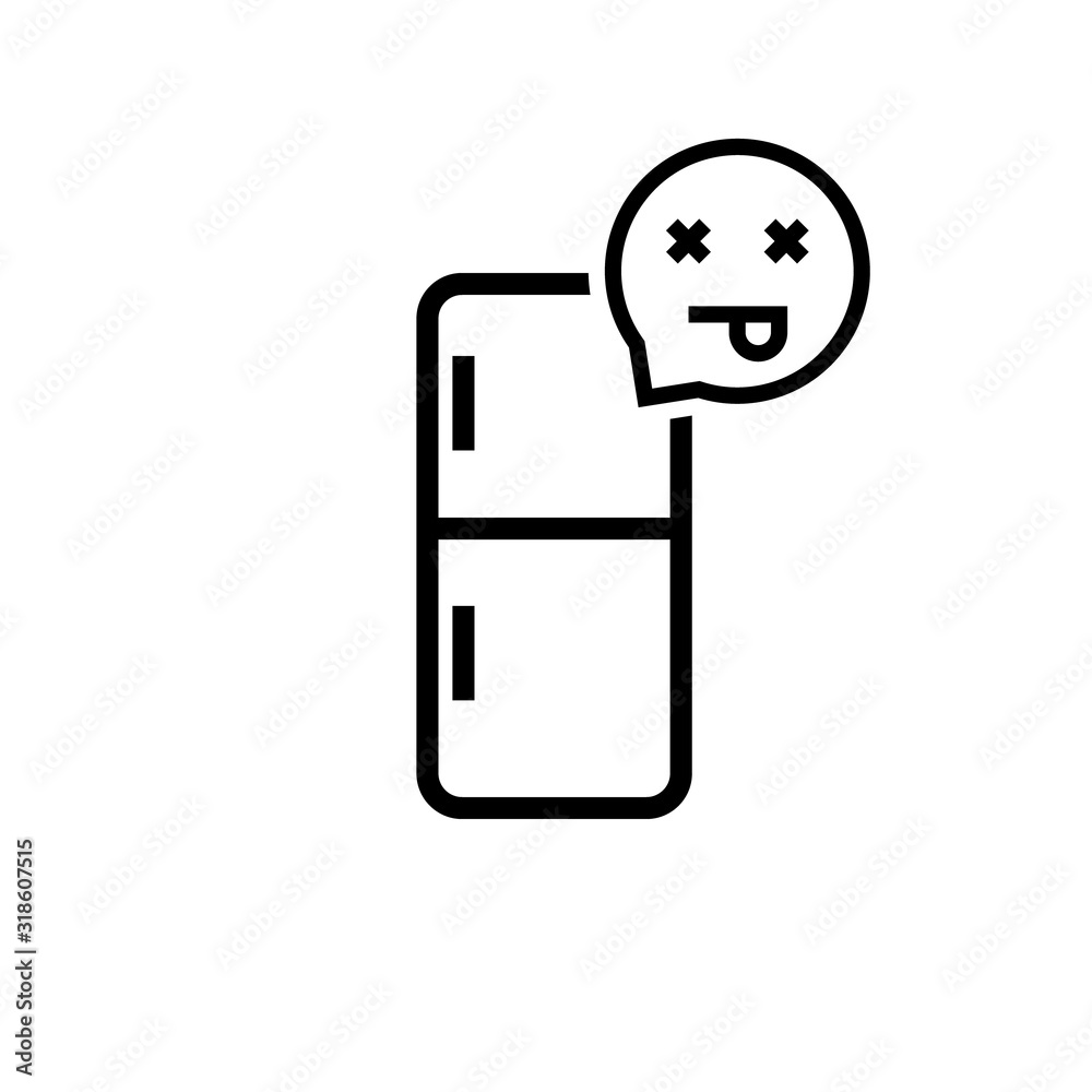 Broken fridge emoji icon. Clipart image isolated on white background ...