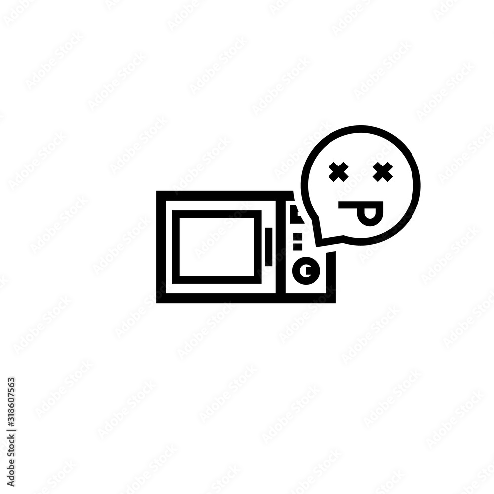 Broken microwave emoji icon. Clipart image isolated on white background ...