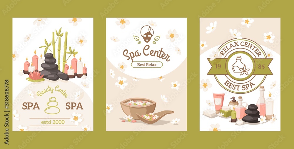 Spa center advertisement banner, vector illustration. Beauty salon ...