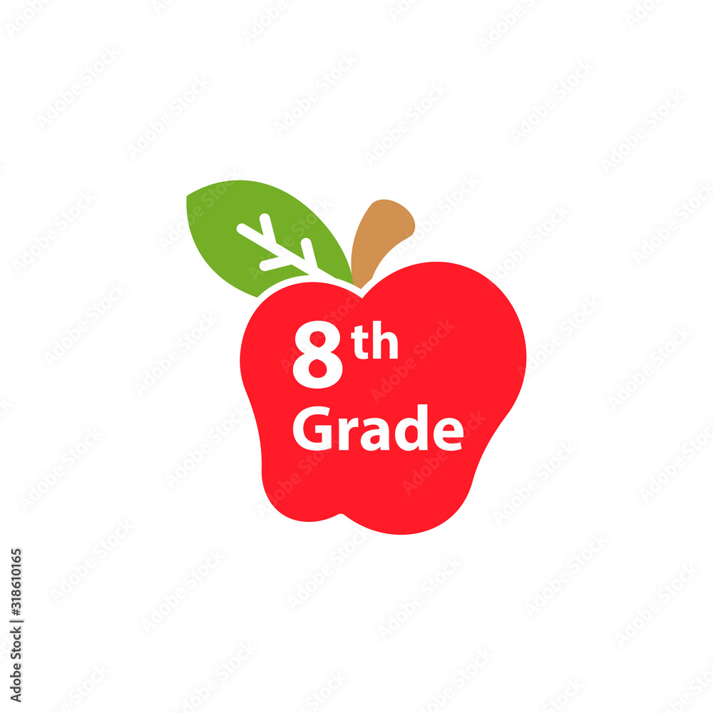 8th Grade level icon. Clipart image isolated on white background Stock ...