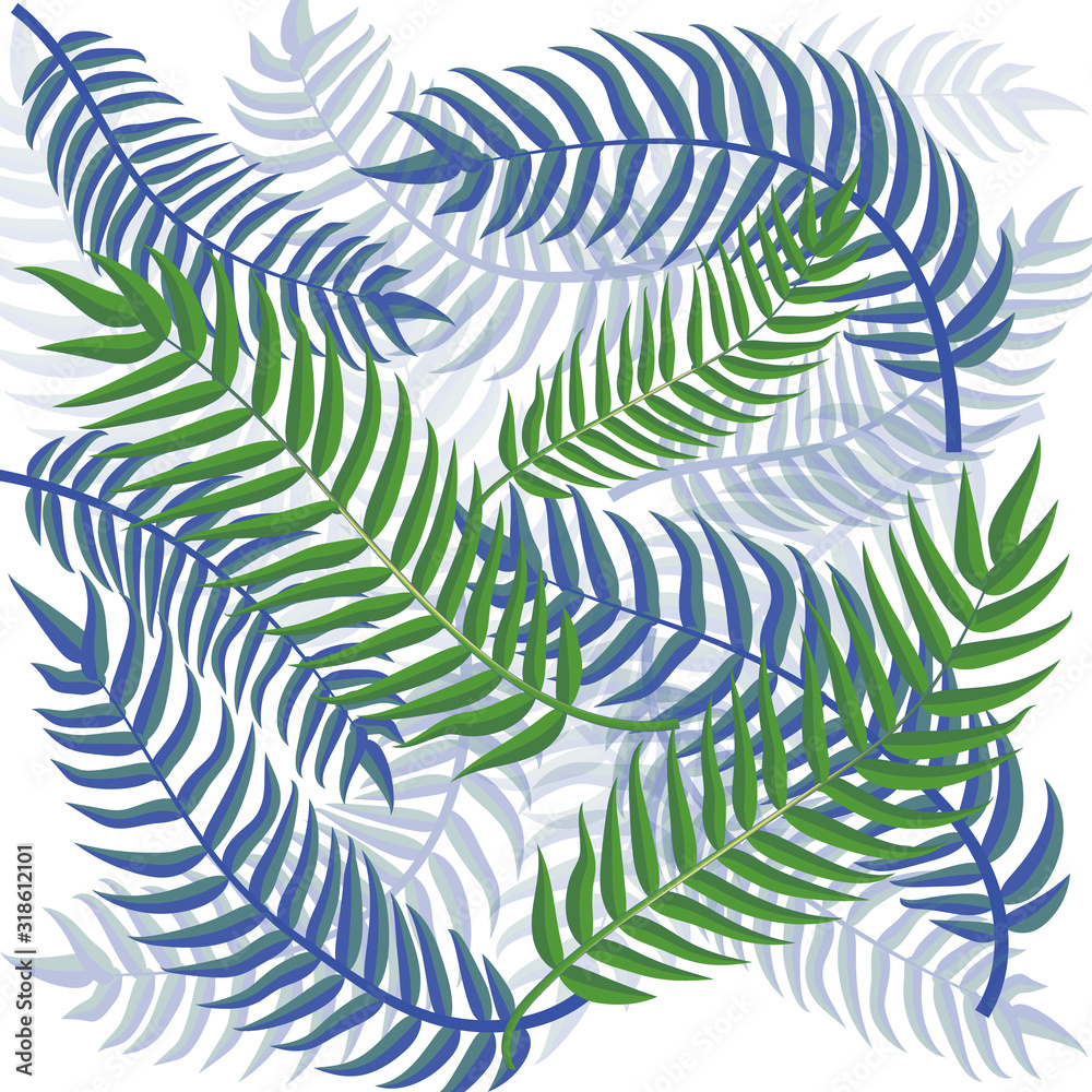 Blue-green palm tree vector pattern Stock Vector | Adobe Stock