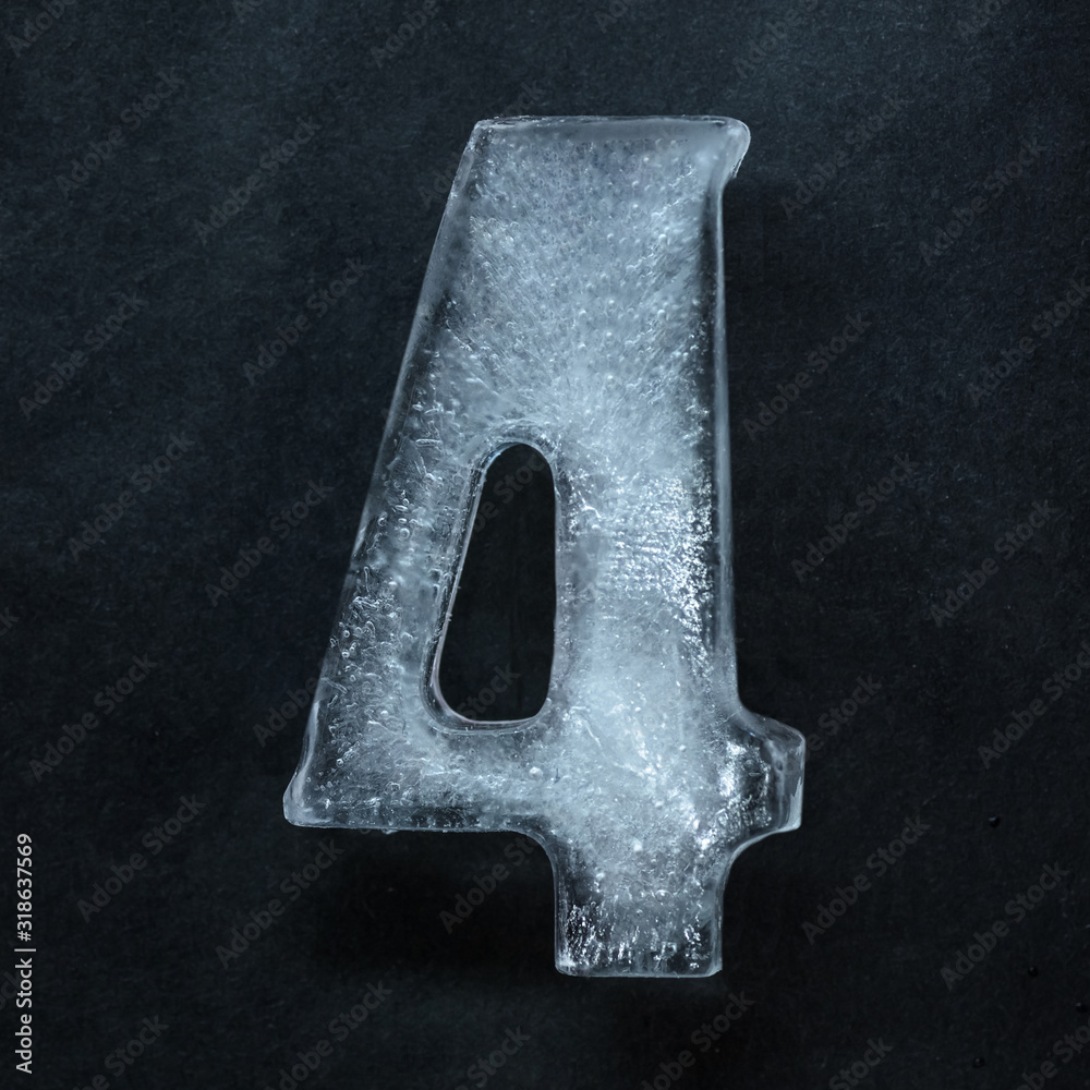 Melting. Numeric value, numbers made out of shiny and well-structured ...