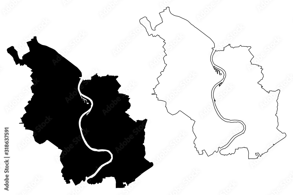 Cologne City (Federal Republic of Germany) map vector illustration, scribble sketch City of ...
