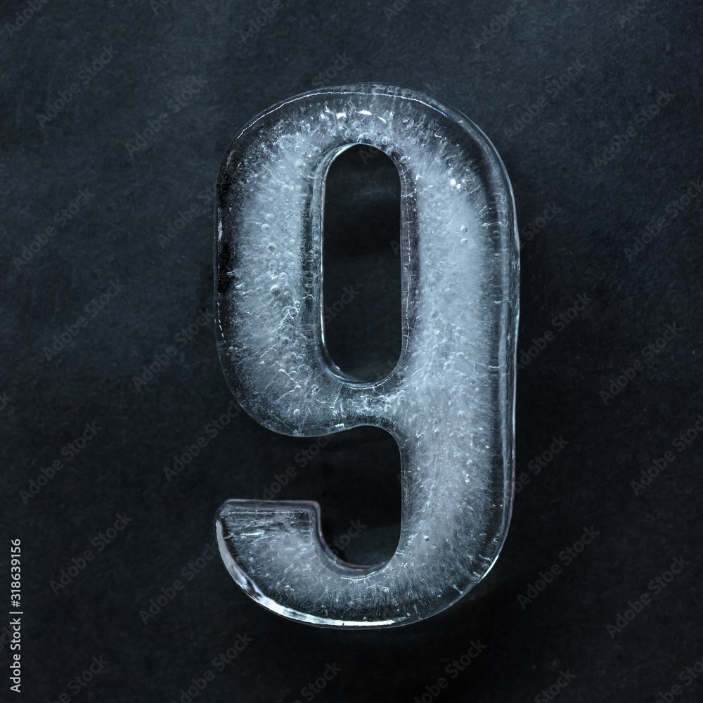 Melting. Numeric value, numbers made out of shiny and well-structured ...