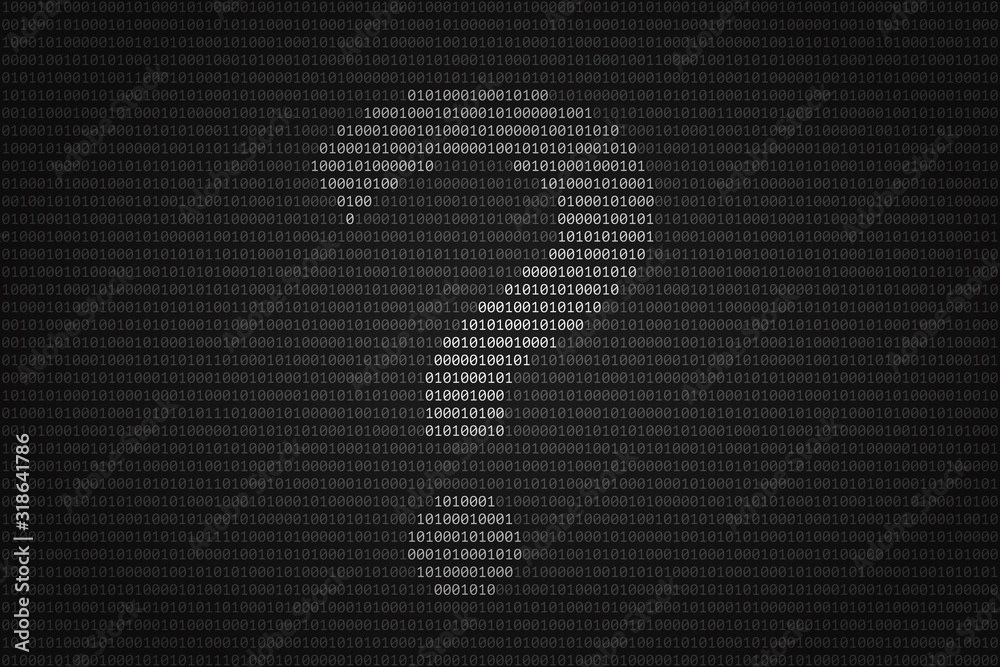 Silhouette of question mark over binary code surface Stock Vector ...