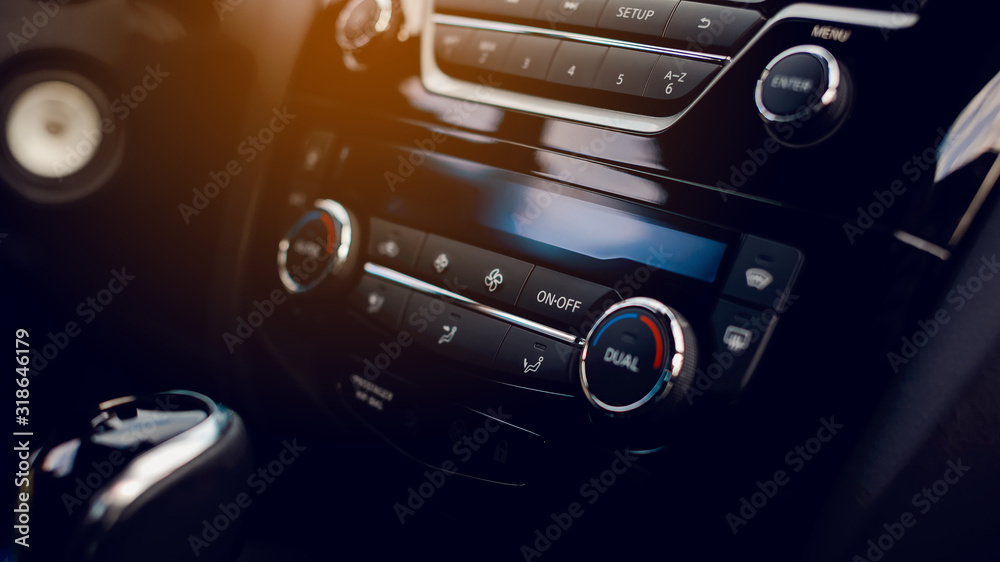Car AC air conditioner button in modern automobile. Stock Photo | Adobe ...