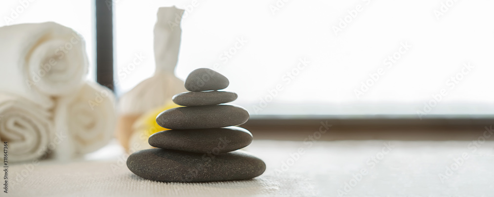 Spa treatment concept. Spa background with spa accessories on white ...