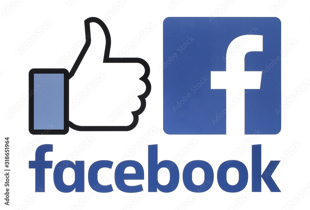 Collection of a new Facebook logos printed on white paper Stock Photo ...