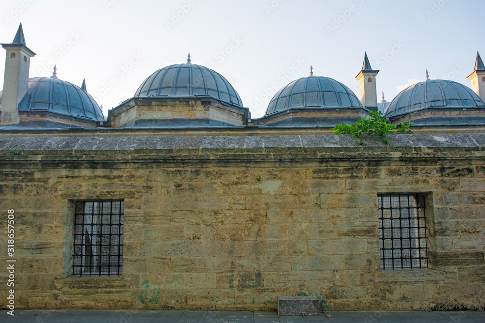 A wall in the 16th century Suleymaniye mosque, the largest Ottoman ...