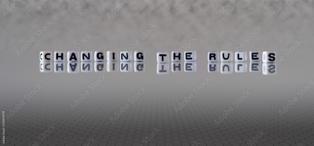 changing the rules concept represented by wooden letter tiles Stock ...