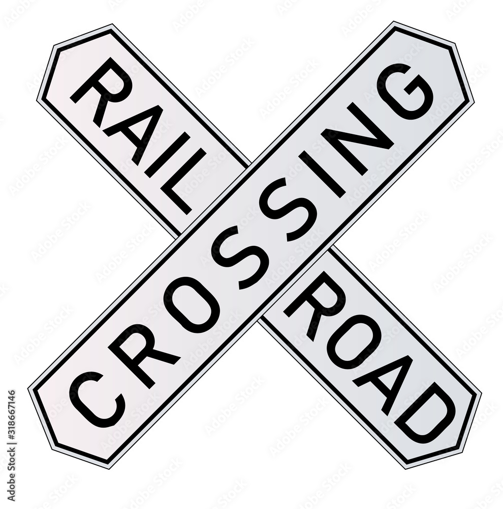 vector detailed railway warning signs isolated on white background ...