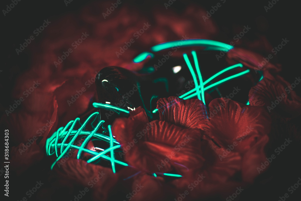 purge masck on roses background Stock Photo | Adobe Stock