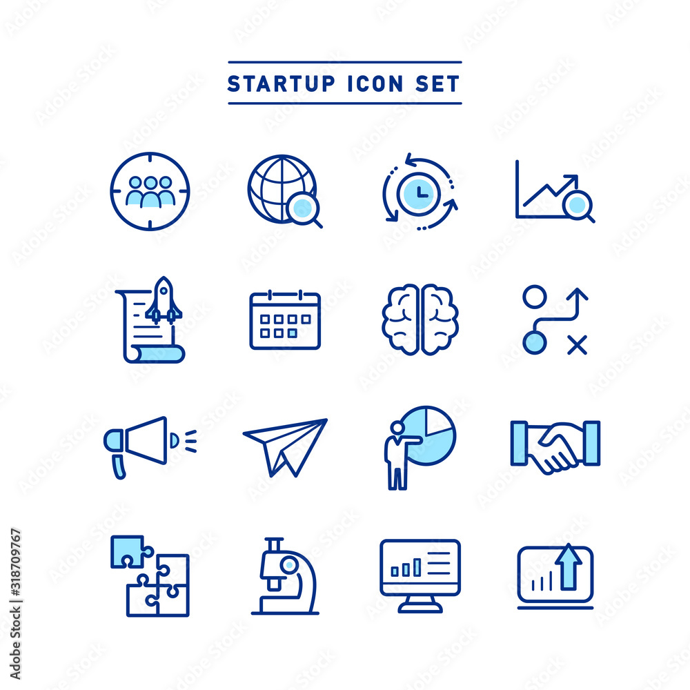 STARTUP ICON SET Stock Vector | Adobe Stock