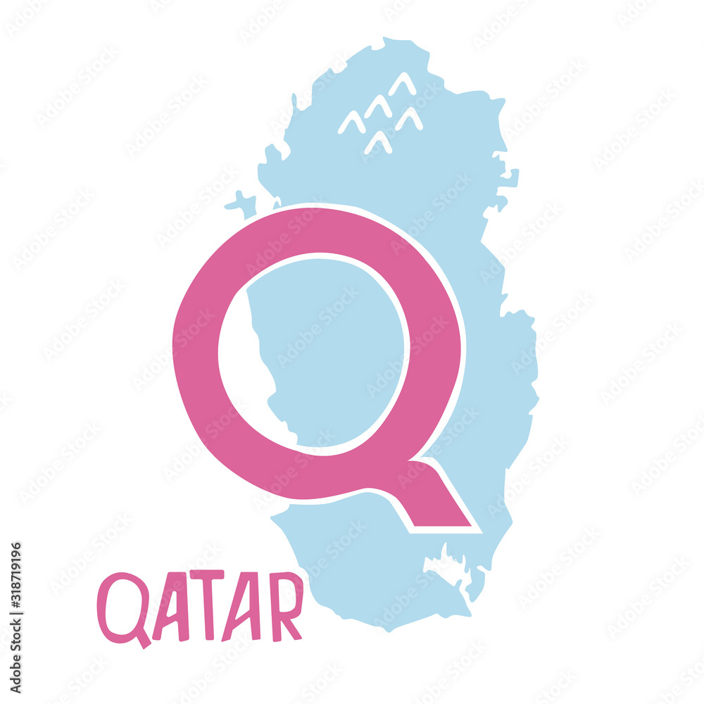 ABC Qatar Vector. Letter Q and country Qatar. Idea for alphabet ...