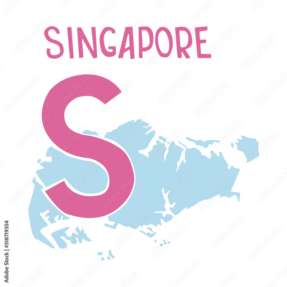 ABC Singapore Vector. Letter S and country Singapore. Idea for alphabet ...
