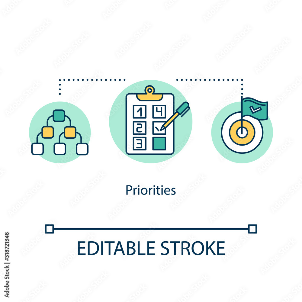 Priorities concept icon. Task prioritizing idea thin line illustration ...