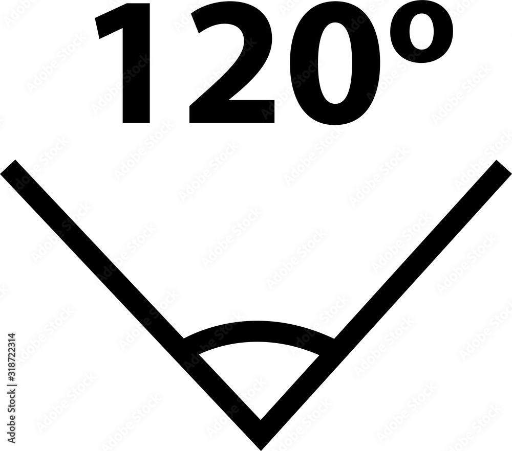 120 degree angle icon Stock Vector | Adobe Stock