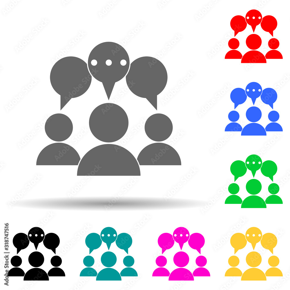 focus group multi color style icon. Simple glyph, flat vector of ...