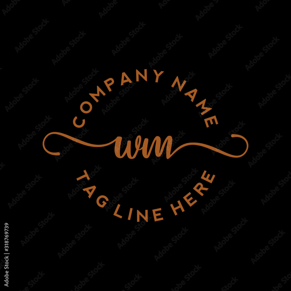 Initial Letter WM Signature Handwriting and Elegant Logo Design Vector ...