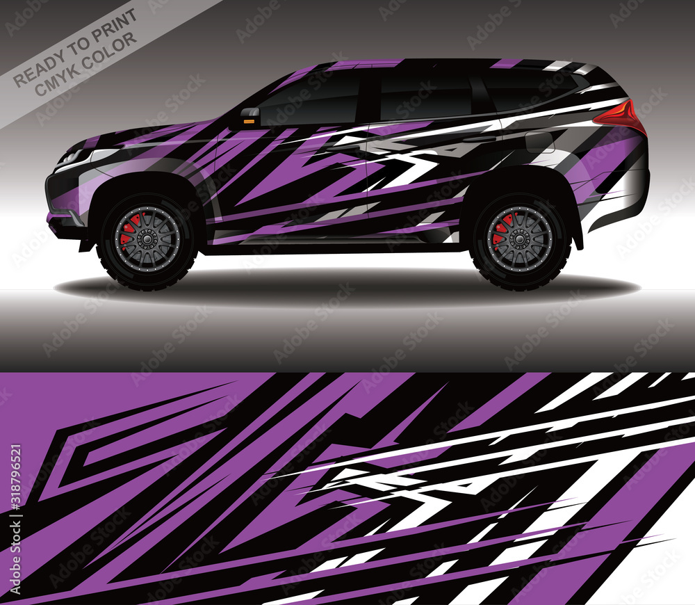 Car wrap decal design vector, custom livery race rally car vehicle ...