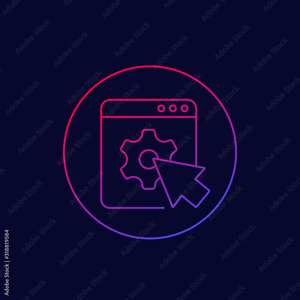 admin panel of website vector linear icon Stock Vector | Adobe Stock