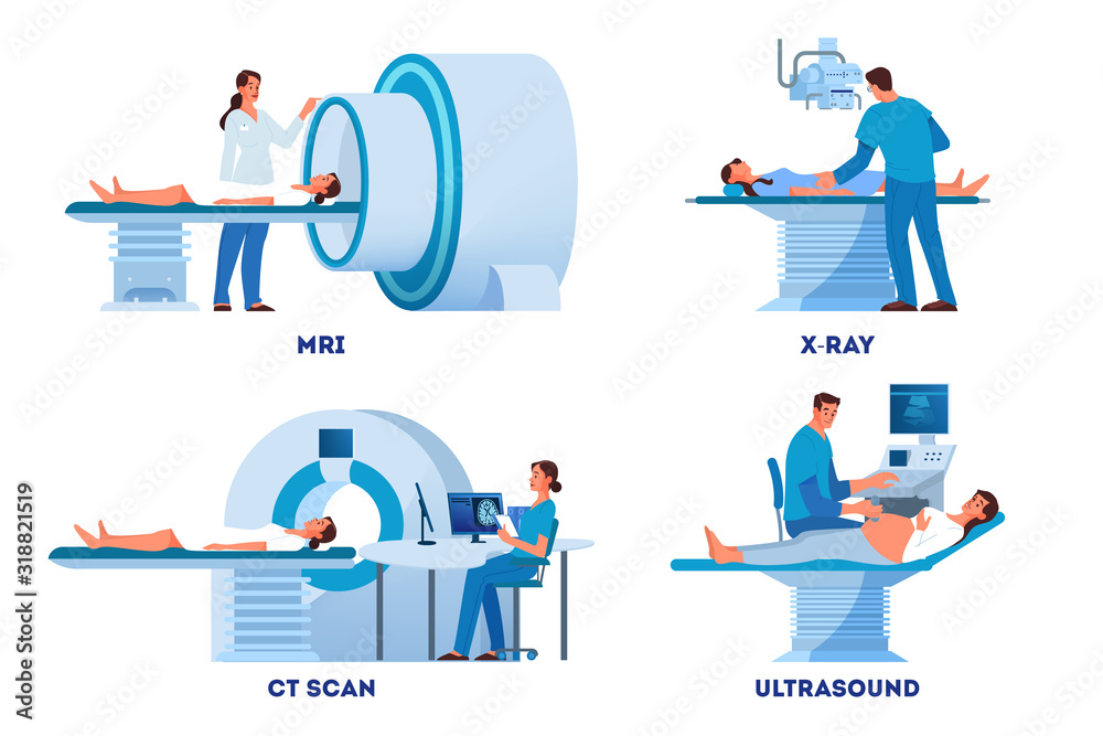 MRI and X-Ray scanner, Ultrasound and CT skan. Stock Vector | Adobe Stock