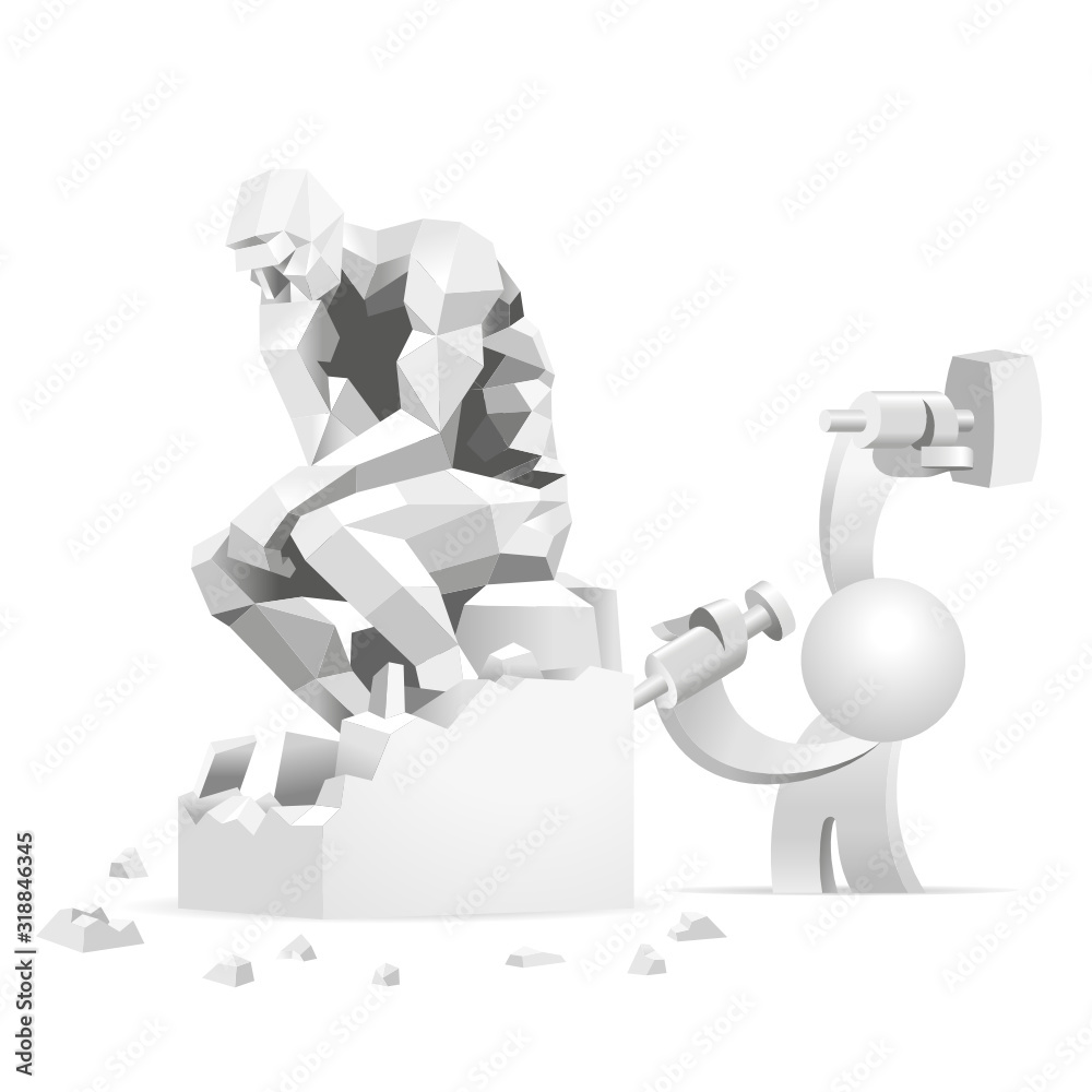The Thinker Statue Vector