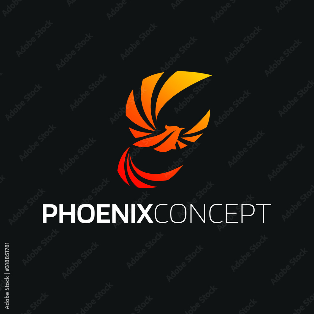 Phoenix logo illustration mascot blazing fire fighter fantasy hawk ...