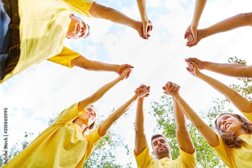 Start-Up Team does an exercise for team spirit Stock Photo | Adobe Stock