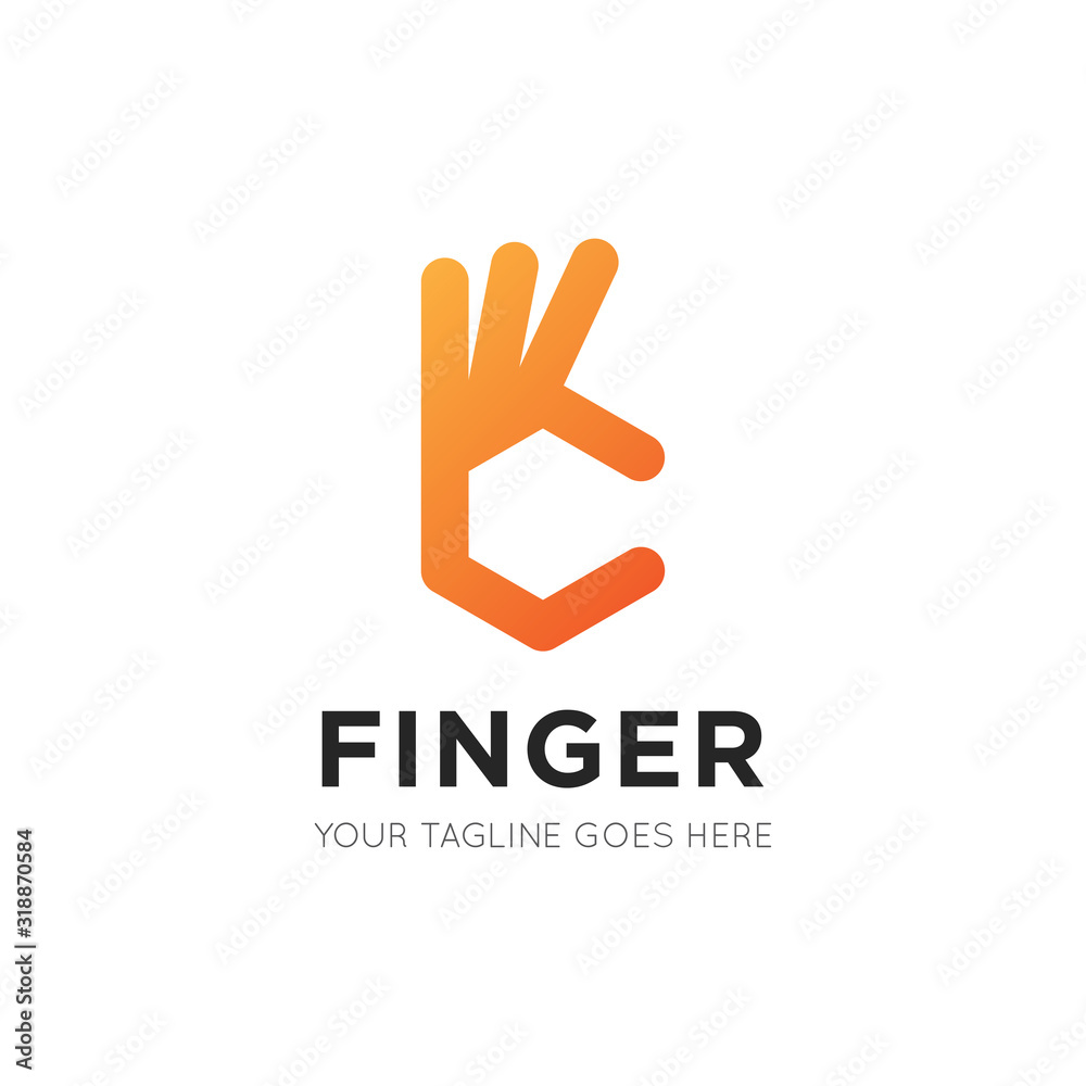 good finger logo, ok with finger icon vector illustration design ...