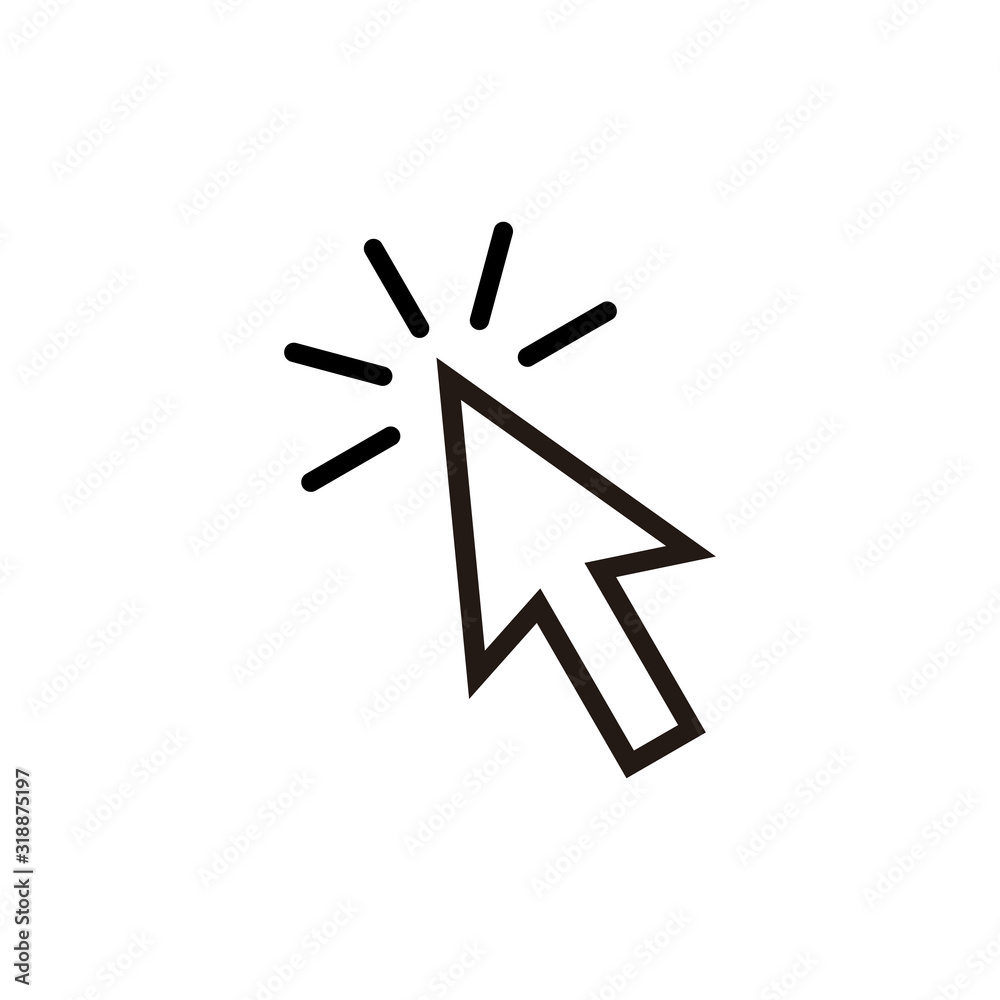 Click arrow icon simple, Cursor icon, Computer mouse click cursor black ...