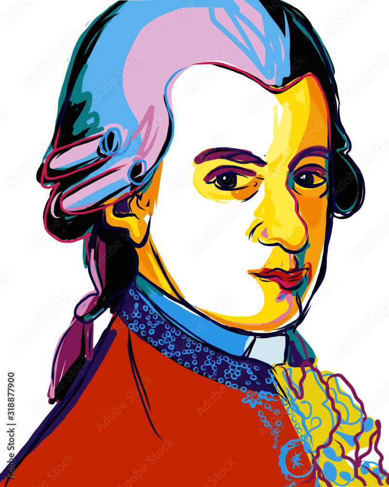 Wolfgang Amadeus Mozart Stock Vector | Adobe Stock