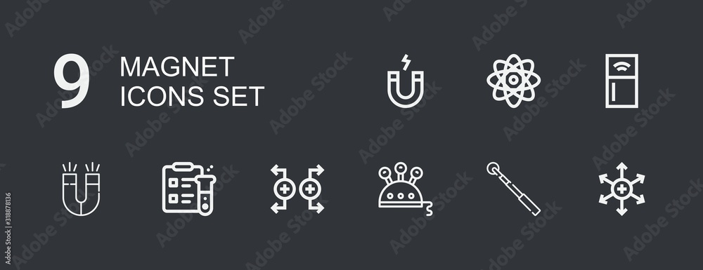 Editable 9 magnet icons for web and mobile Stock Vector | Adobe Stock