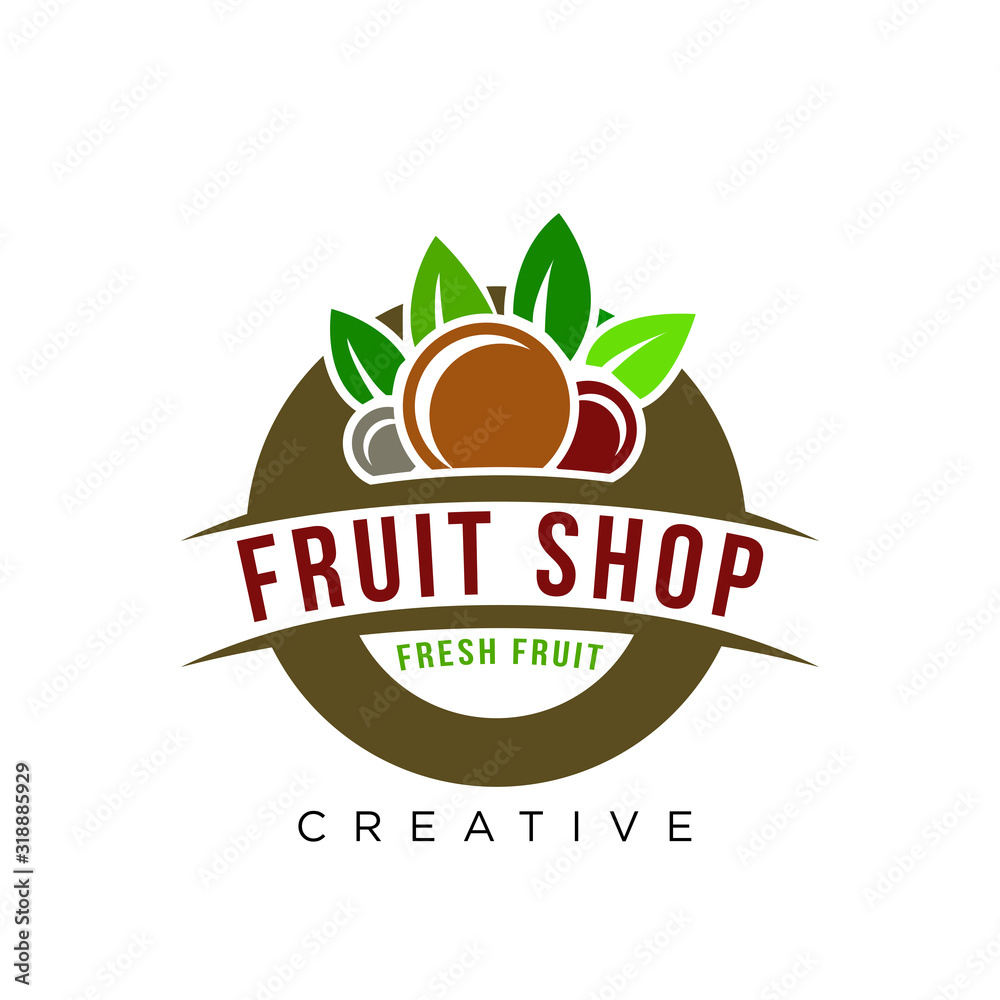 fruit shop logo design Stock Vector | Adobe Stock