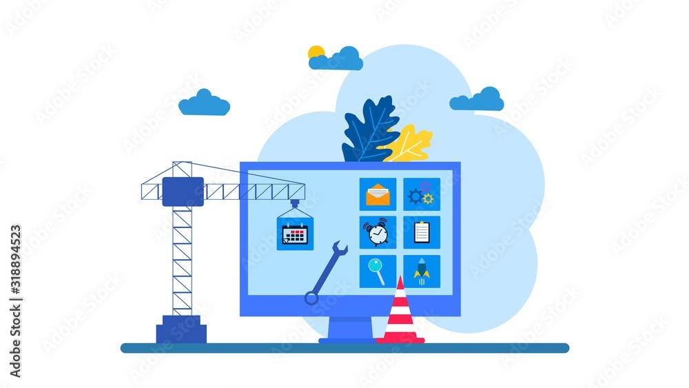 Website is under construction Vector Illustration, Suitable For web ...