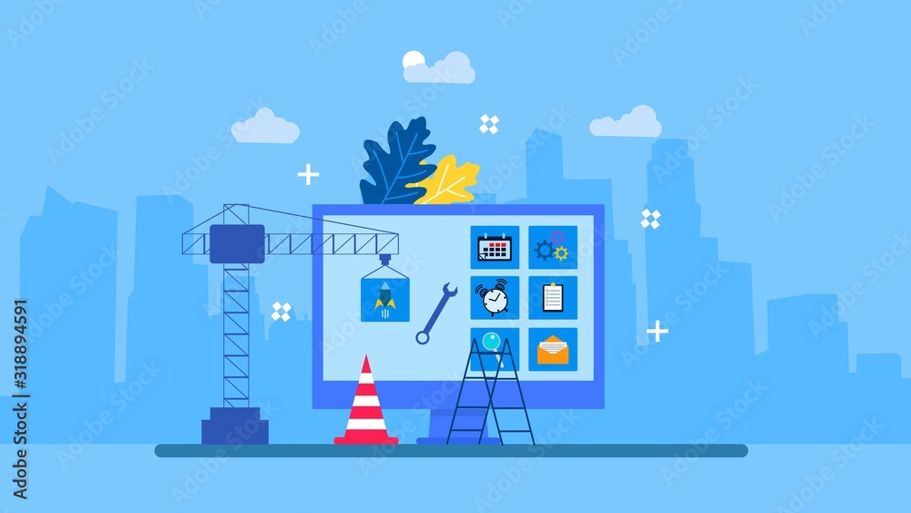 Website is under construction Vector Illustration, Suitable For web ...