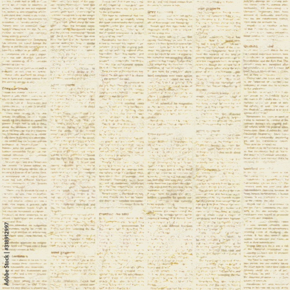 Newspaper seamless pattern with old vintage unreadable paper texture ...