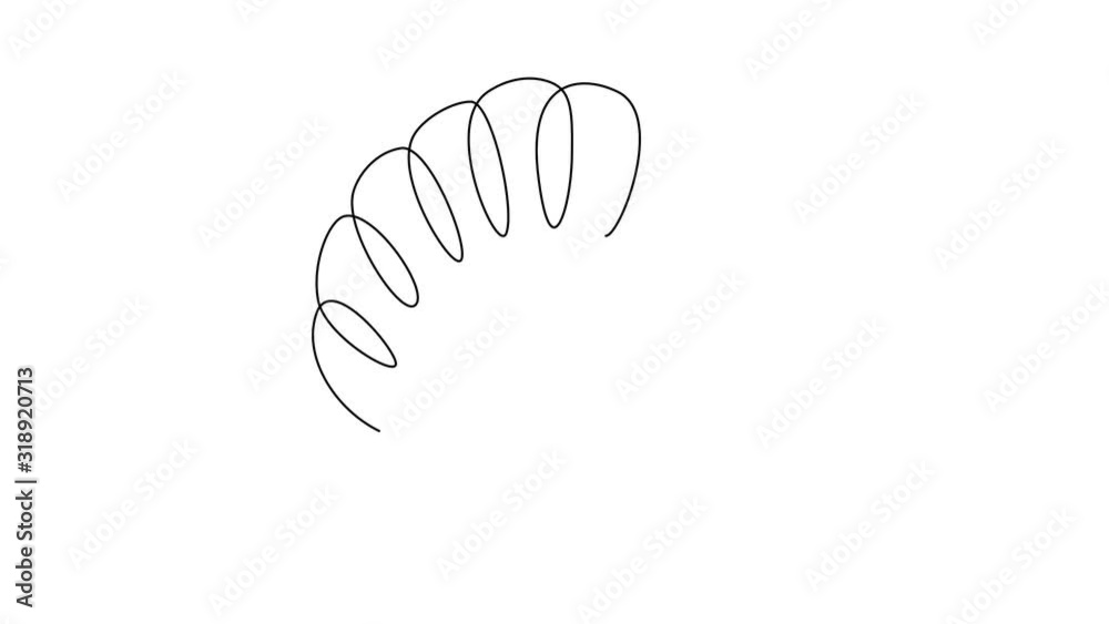 Self drawing simple animation of single continuous one line drawing of ...