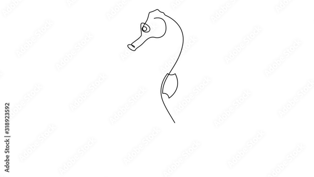 Self drawing simple animation of single continuous one line drawing of ...