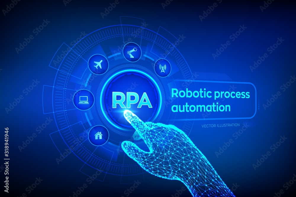 RPA Robotic process automation innovation technology concept on virtual ...