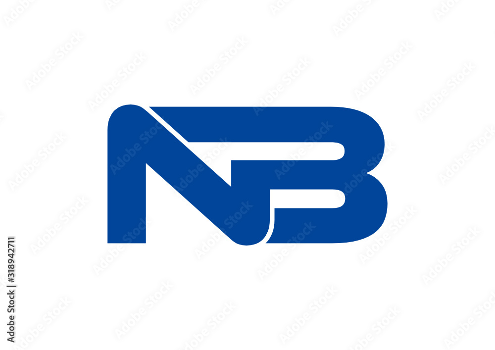 Letter NB simple logo design vector Stock Vector | Adobe Stock