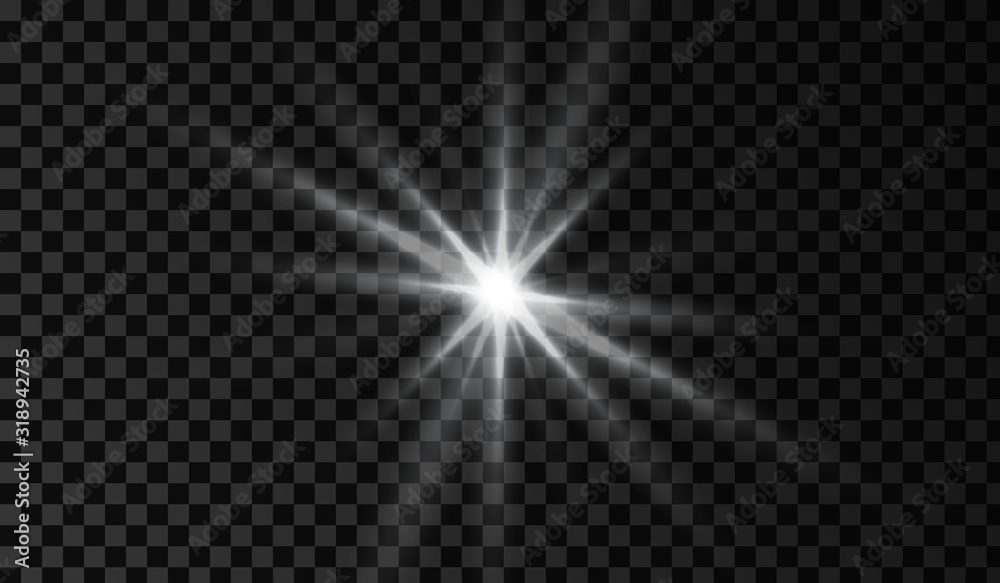 Lens flare. Light glow effect. White sparkle and glare object. Isolated ...