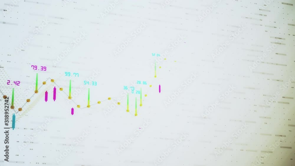 Vidéo Stock financial graph and data showing profits in green neon ...