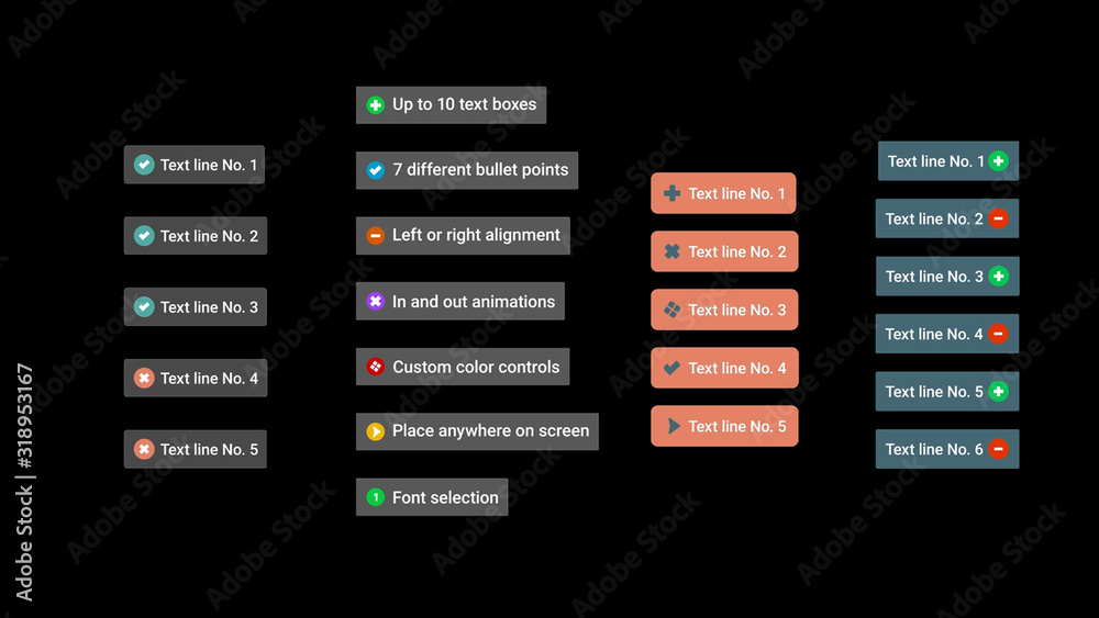 Small Text Blocks with Bullet Points Stock Template | Adobe Stock
