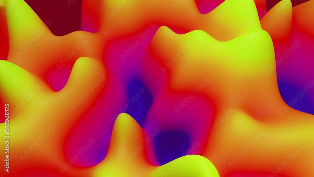 abstract liquid yellow red blue gradients, inner glow surface like ...