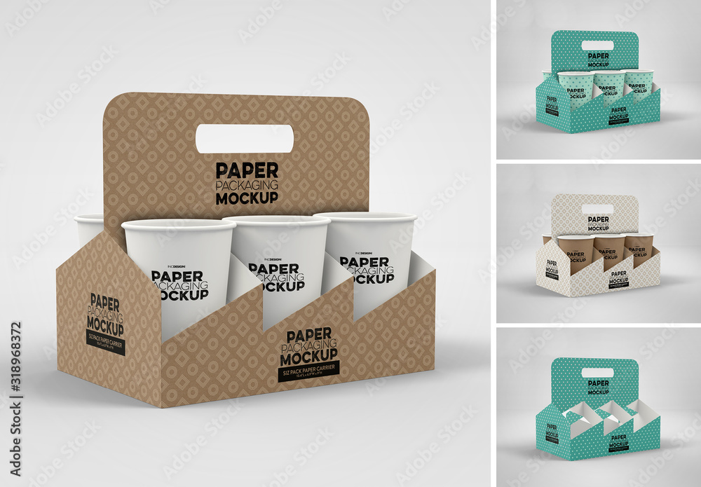 Paper 6 Cup Holder Right View Mockup Stock Template | Adobe Stock Paper 6 Cup Holder Right View Mockup Stock Template | Adobe Stock