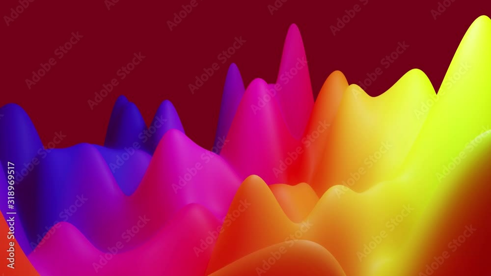 Vidéo Stock abstract liquid blue red yellow gradients, inner glow surface like landscape. 4k ...