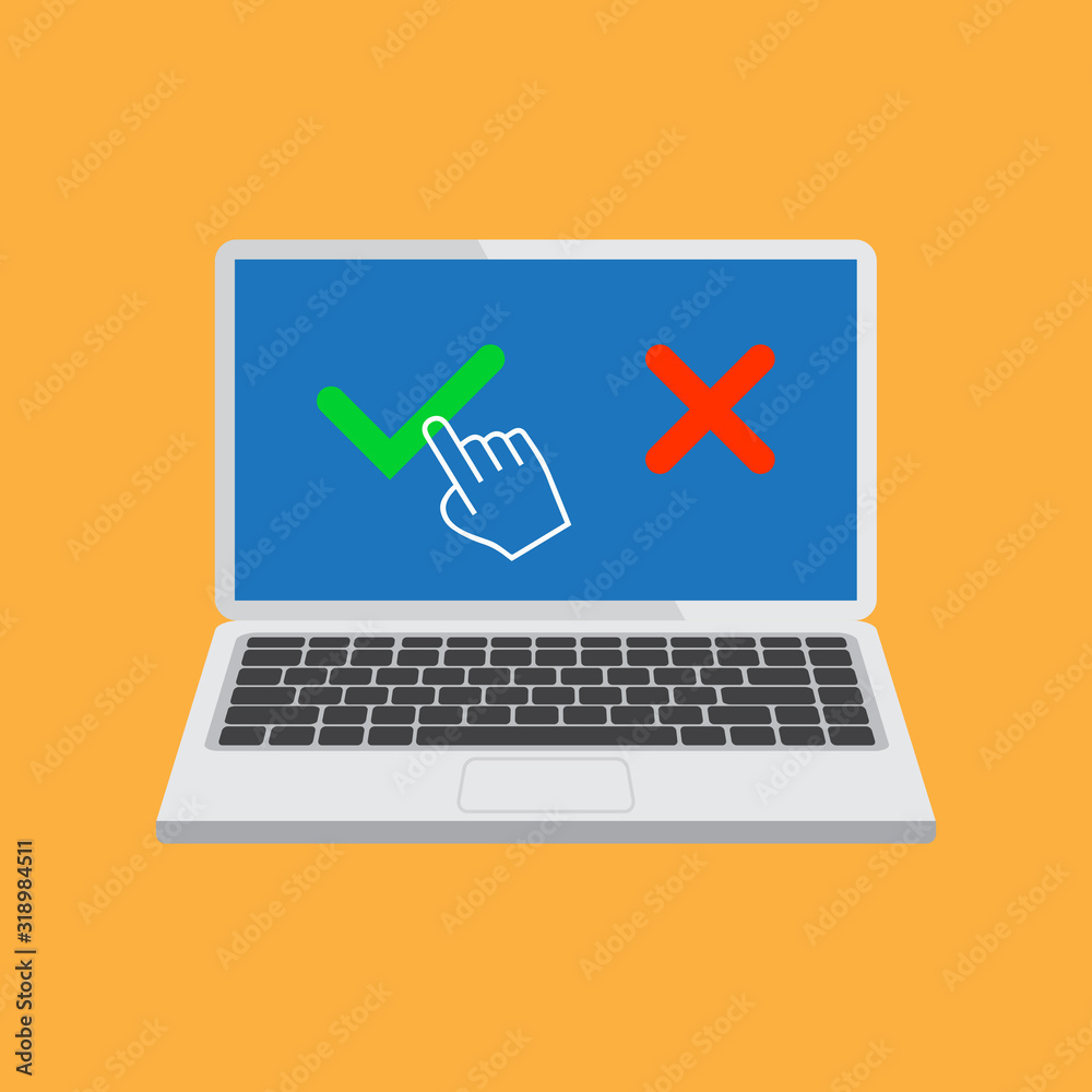 Check list on a laptop screen. To do list concept. Vector illustration ...