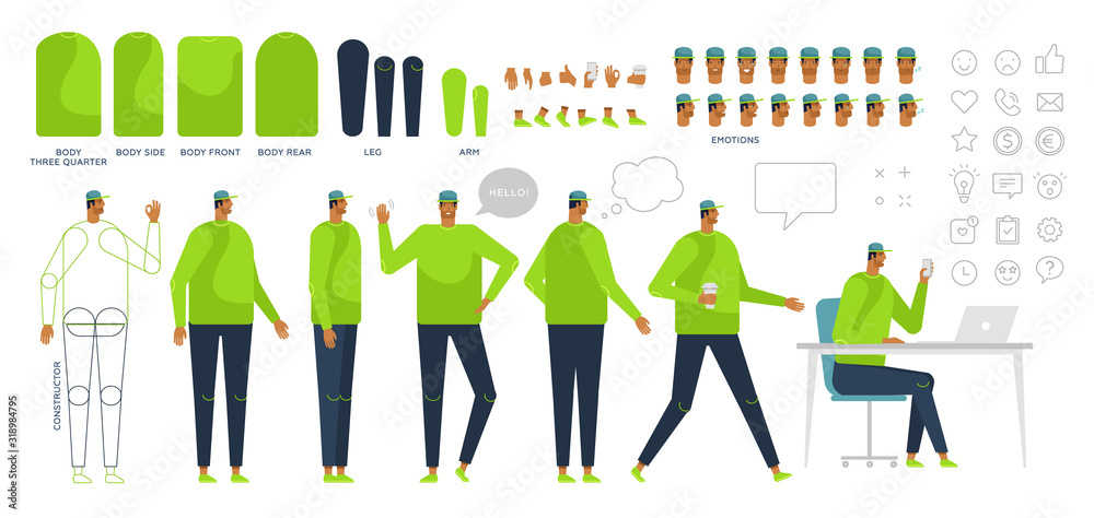 Man creation kit. Body constructor. Collection of body parts for ...