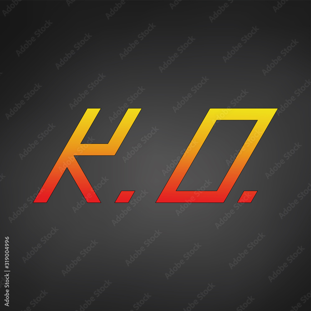 K.O. combo icon . KO wining round symbol. Stock Vector | Adobe Stock